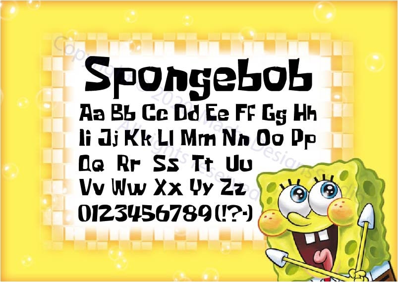 SpongeBob Font SVG Spongebob Alphabet SVG Spongebob SVG Tv | Etsy
