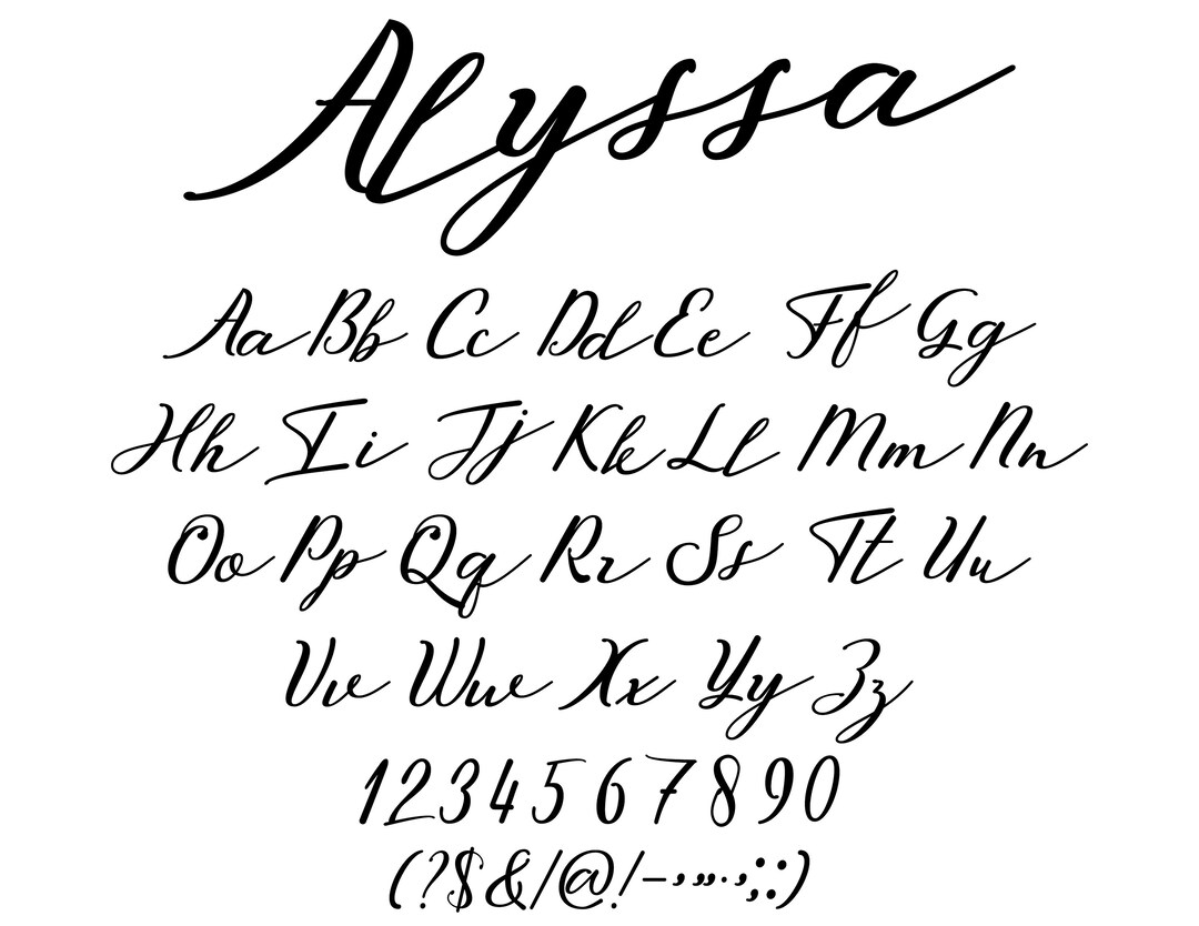 Alyssa Font SVG Handwritten Font SVG Cursive Font SVG Handwritten