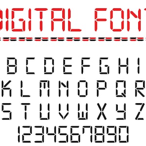 Alarm Clock Font: Modern Digital Display (SVG, TTF) - Etsy