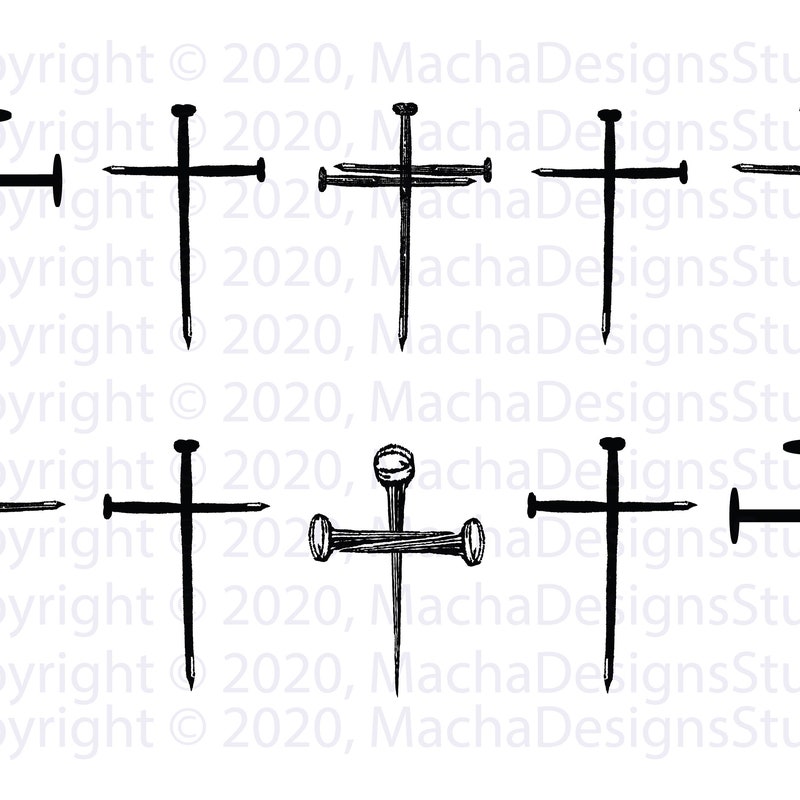 3 Nails Cross Svg - Etsy