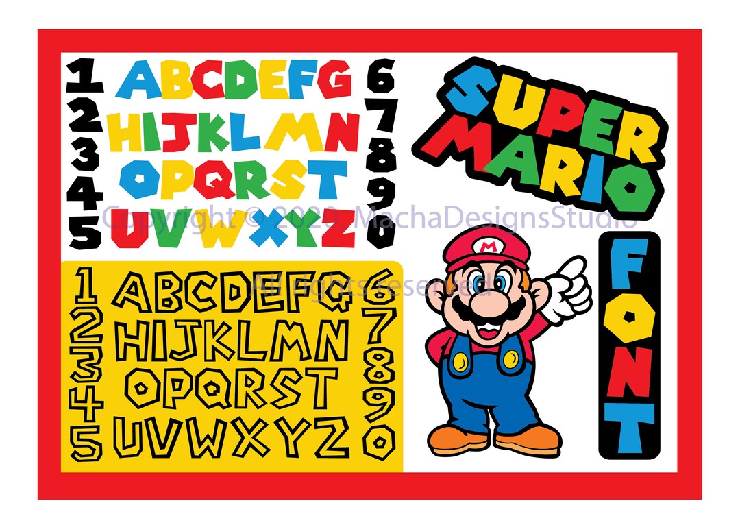 Super Mario Schriftart SVG, Super Mario SVG, Super Mario Alphabet SVG ...