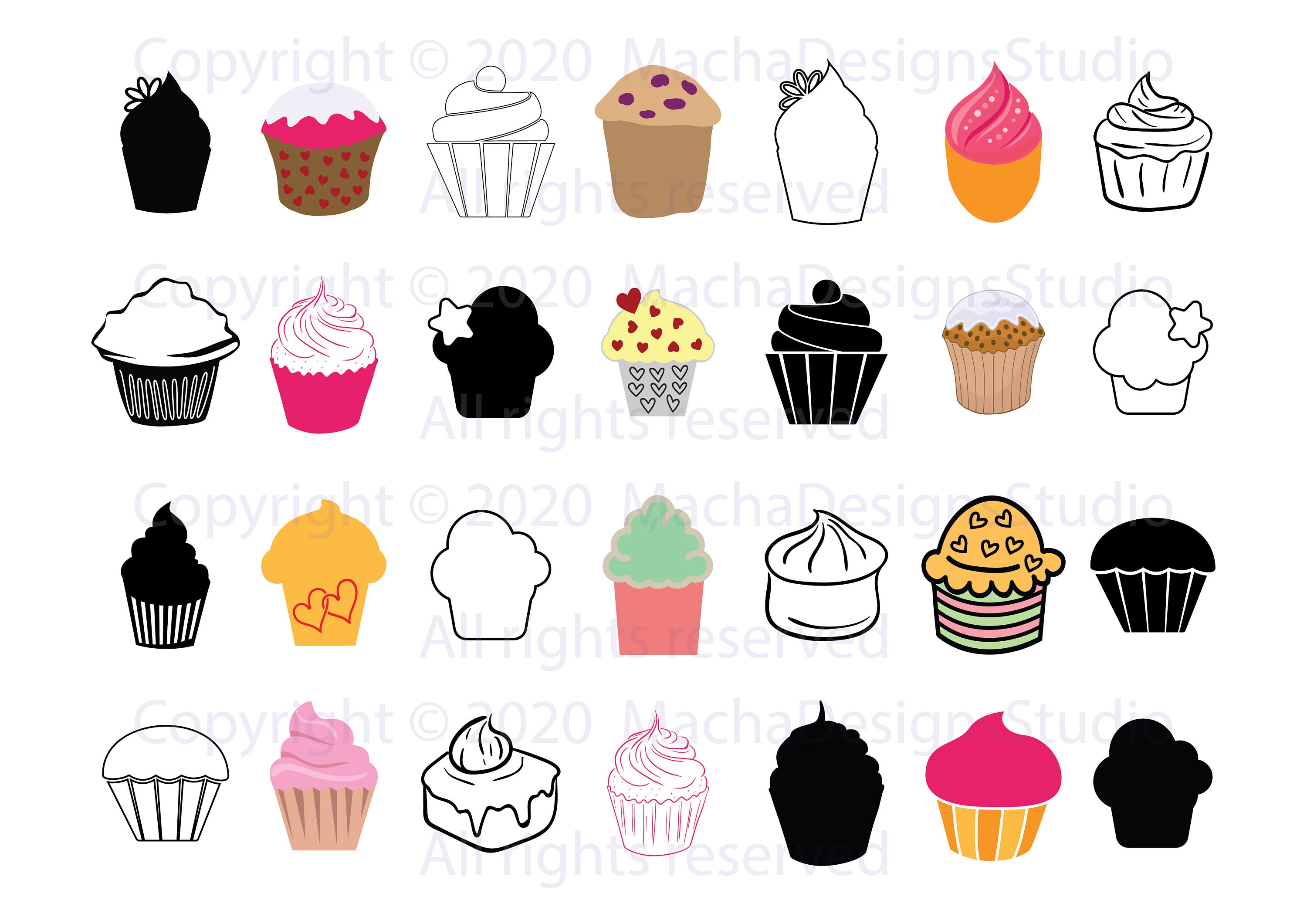 Cupcake Bundle SVG Cupcake SVG Muffin SVG Digital Download - Etsy