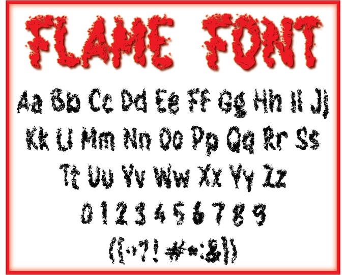 FIRE Flame FONT SVG Png and Pdf, 300dpi High Quality, Alphabet and ...