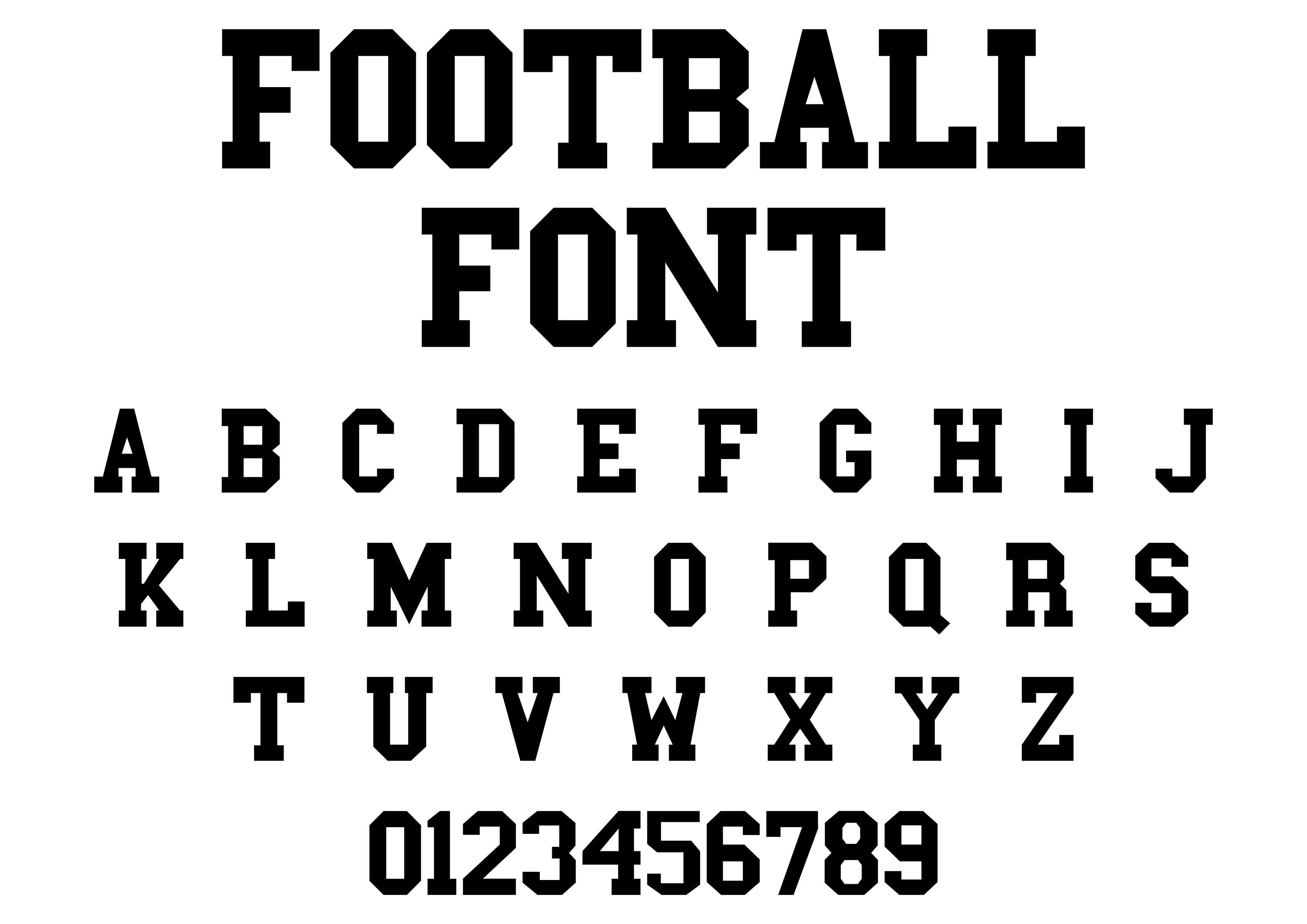 FOOTBALL FONT, Letters Svg, Numbers SVG, Football Letters and Numbers ...