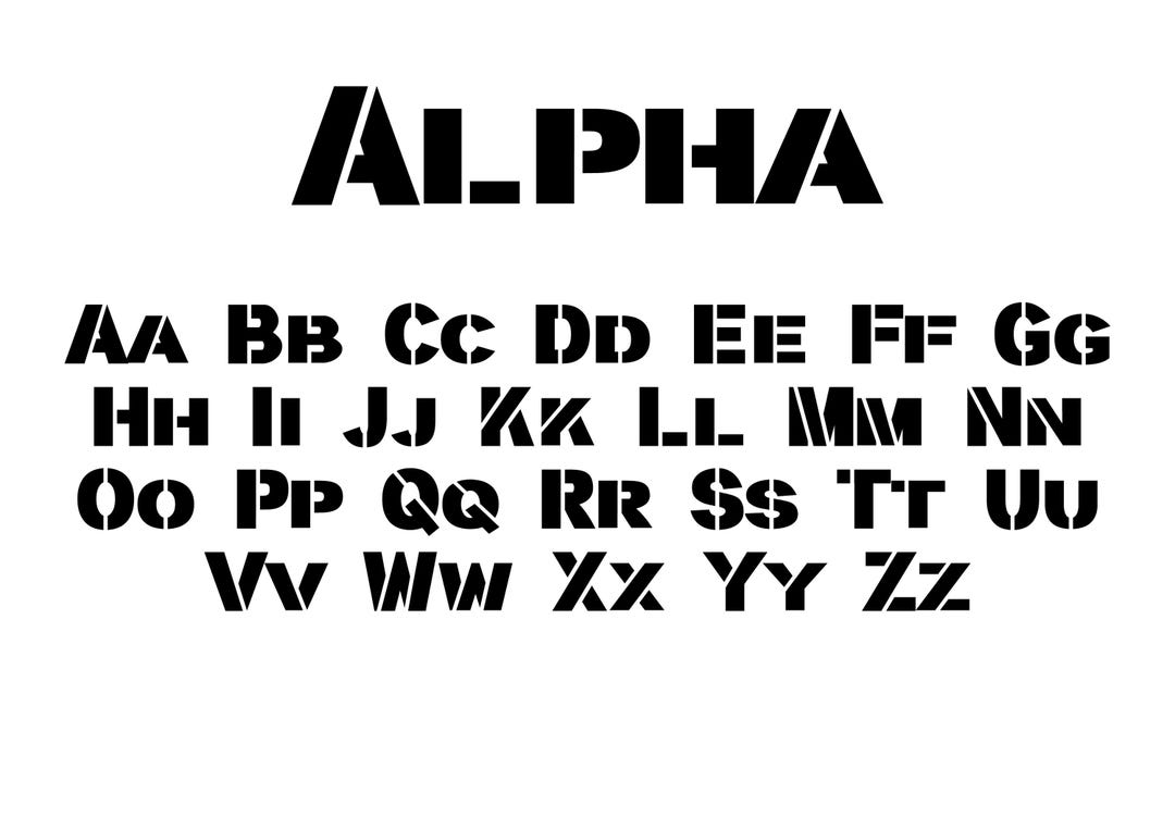 Alpha Font SVG, Distressed Army Font, Font TTF SVG, Vintage Military ...