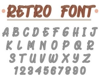 RETRO FONT SVG, Retro Svg, Vintage Font Svg, Groovy Alphabet Svg ...