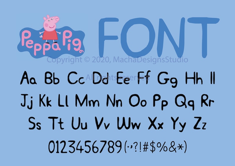 Peppa Pig Font SVG Peppa Pig SVG Disney Font SVG Peppa Pig | Etsy UK