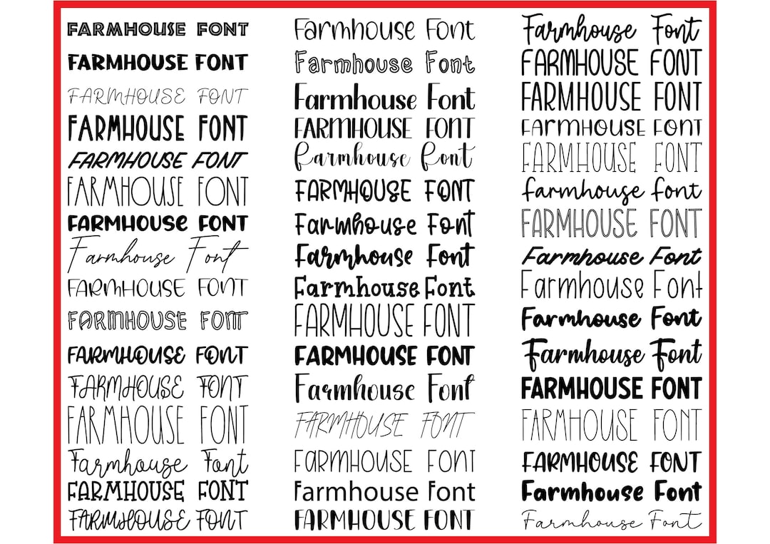 Farmhouse Font SVG Bundle: 33 Rustic Fonts (digital Download) - Etsy