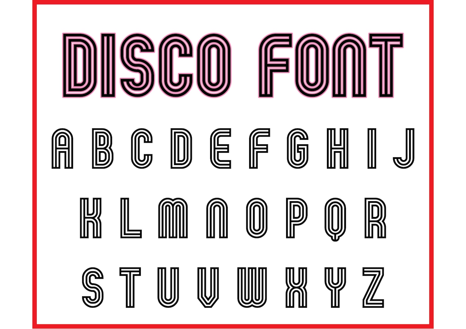 Disco Line Font SVG/TTF: Modern Alphabet (digital Download) - Etsy