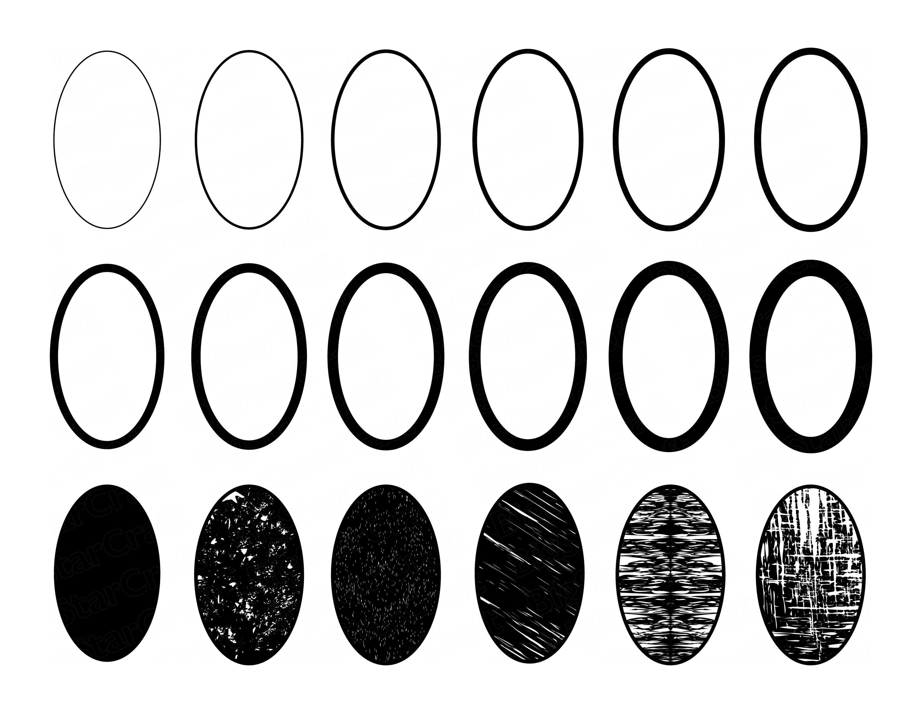 Oval Frame Clipart Bundle: Decorative Border SVG PNG for Cricut ...
