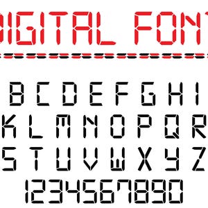 DIGITAL FONT, Alarm Clock Font, Clock Font, Digital Clock, Clock Font ...