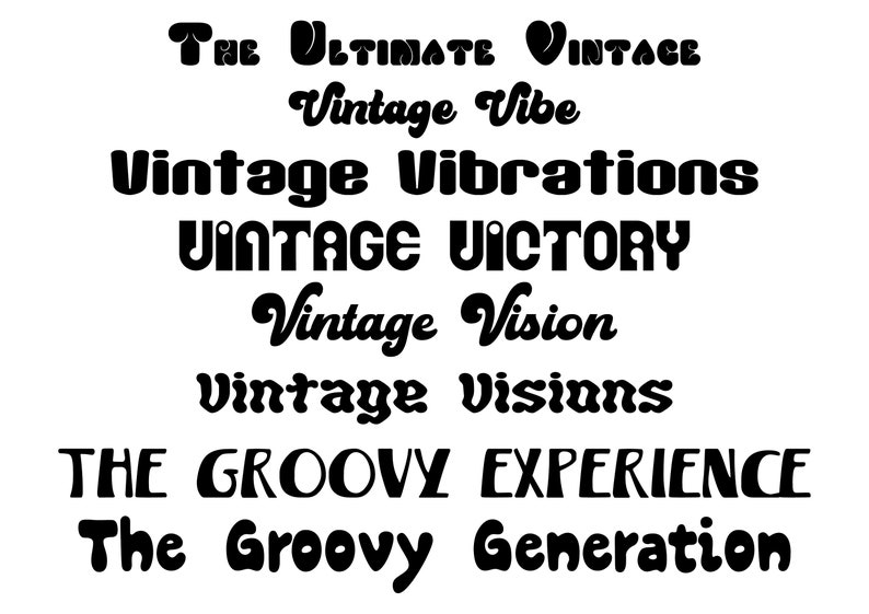 50 Retro Groovy Fonts Bundle: SVG, TTF, Cricut Ready - Etsy