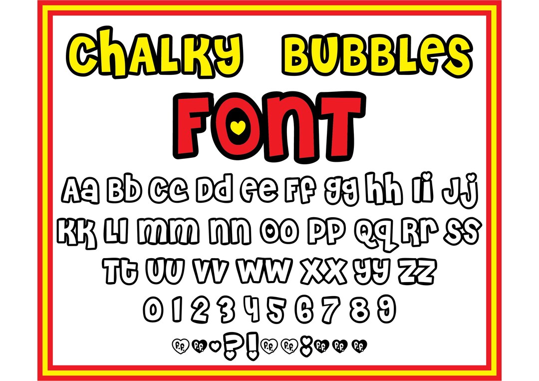 Chalky Bubbles - Cute and Playful Font for Creative Designs - Etsy