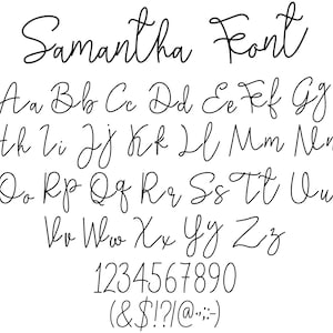 Samantha Font SVG, Handwritten Font SVG, Cursive Font SVG, Handwritten ...