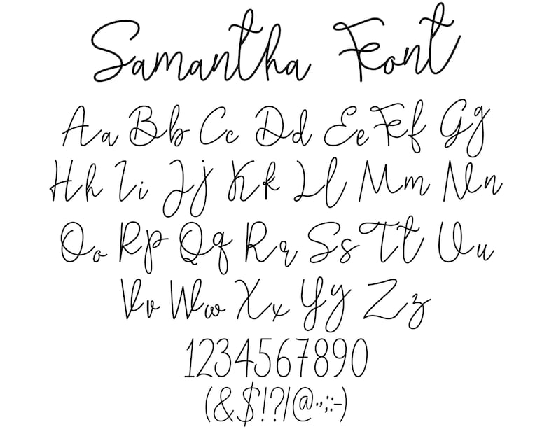Samantha Font SVG Handwritten Font SVG Cursive Font SVG - Etsy