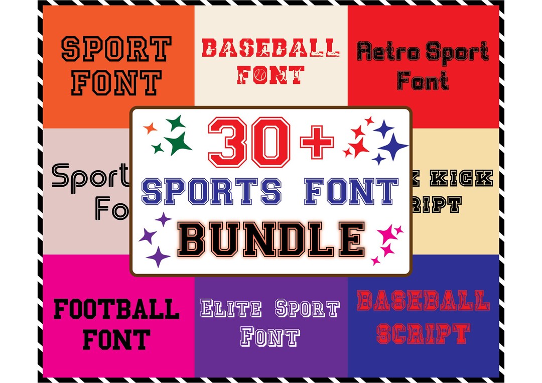 Sport Font Bundle: Varsity Alphabet SVG (digital Download) - Etsy