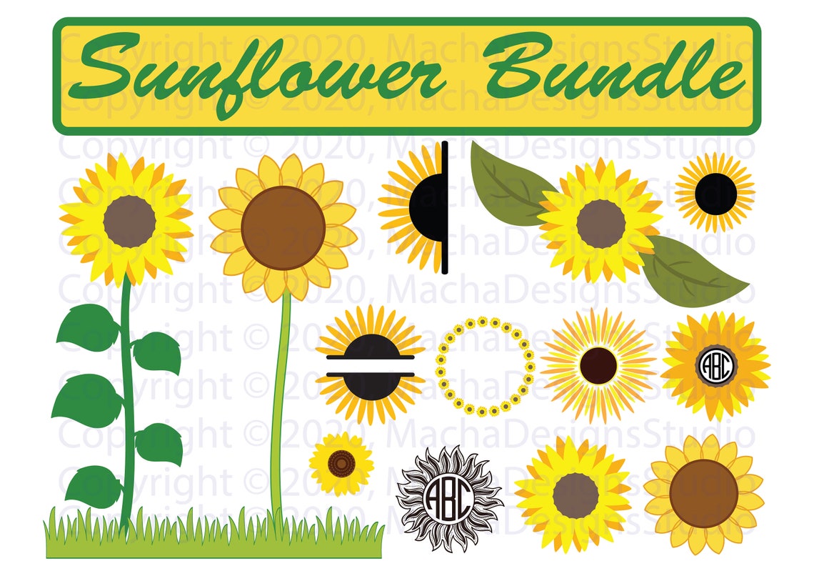 Sunflower Bundle SVG Sunflower SVG Flower SVG Instant - Etsy