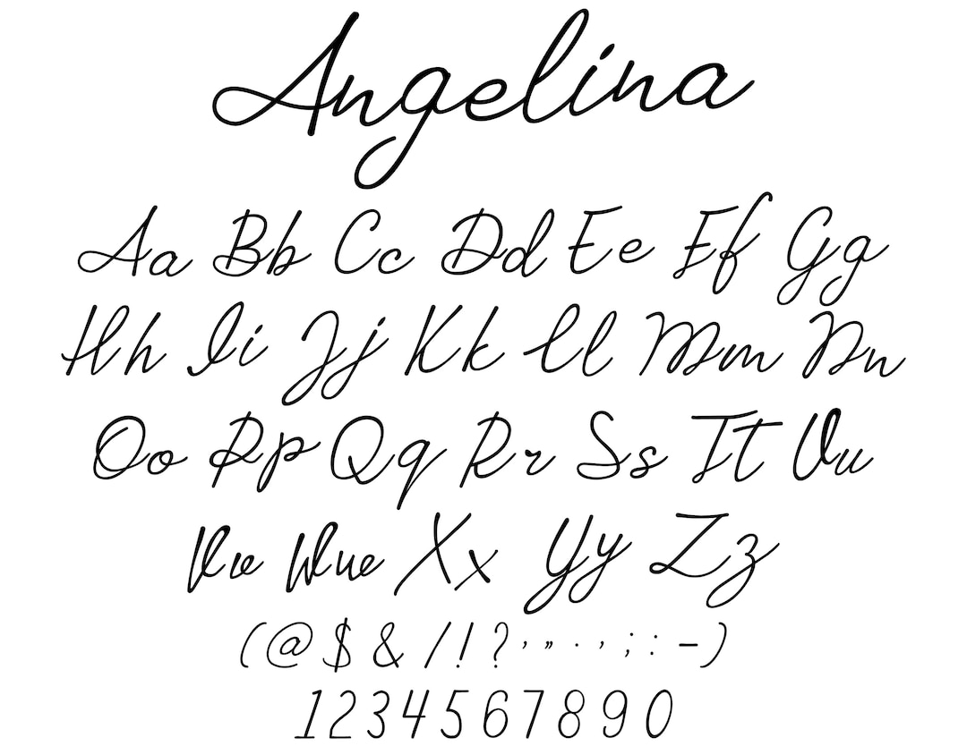 Angelina Font SVG, Handwritten Font SVG, Cursive Font SVG, Handwritten ...