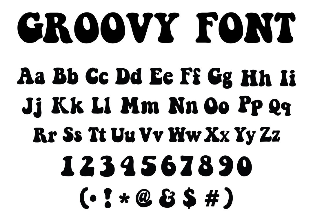 GROOVY FONT SVG, Retro Font Svg, 70s Style Svg, Groovy Text Svg, Vintage Typography, Vintage ...