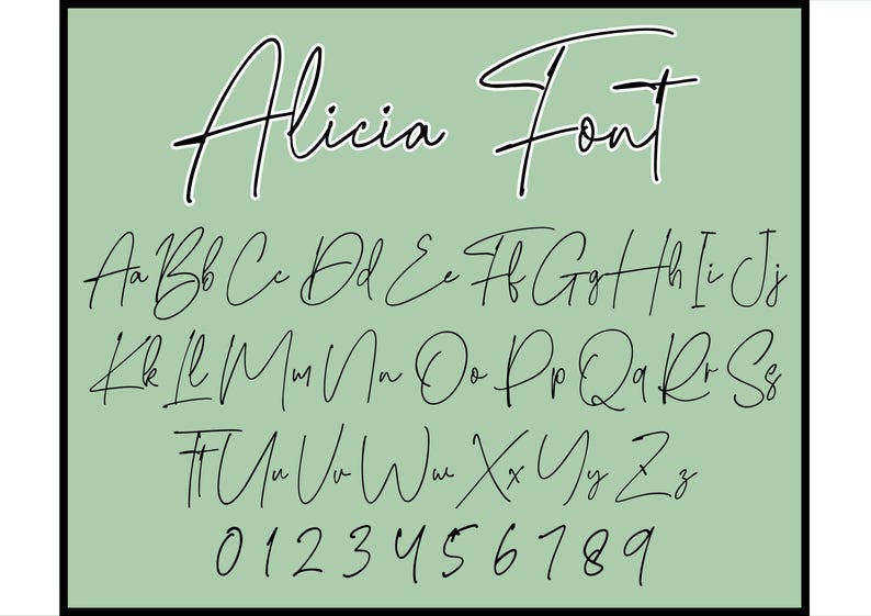 Alcia Font SVG, Handwritten Font Svg, Script Typeface TTF, Elegant Font ...