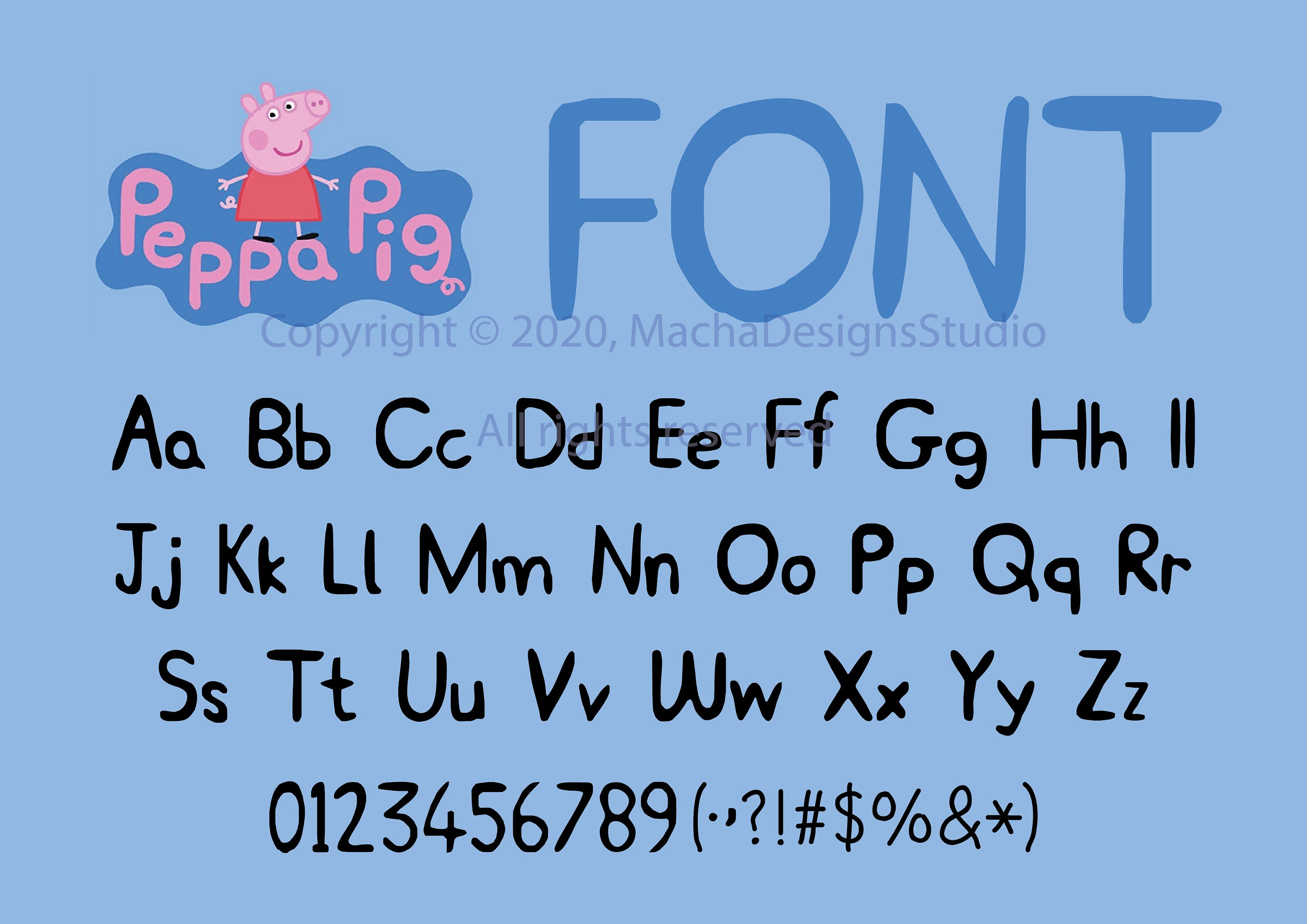 Peppa Pig Font SVG Peppa Pig SVG Font SVG Peppa Pig - Etsy México