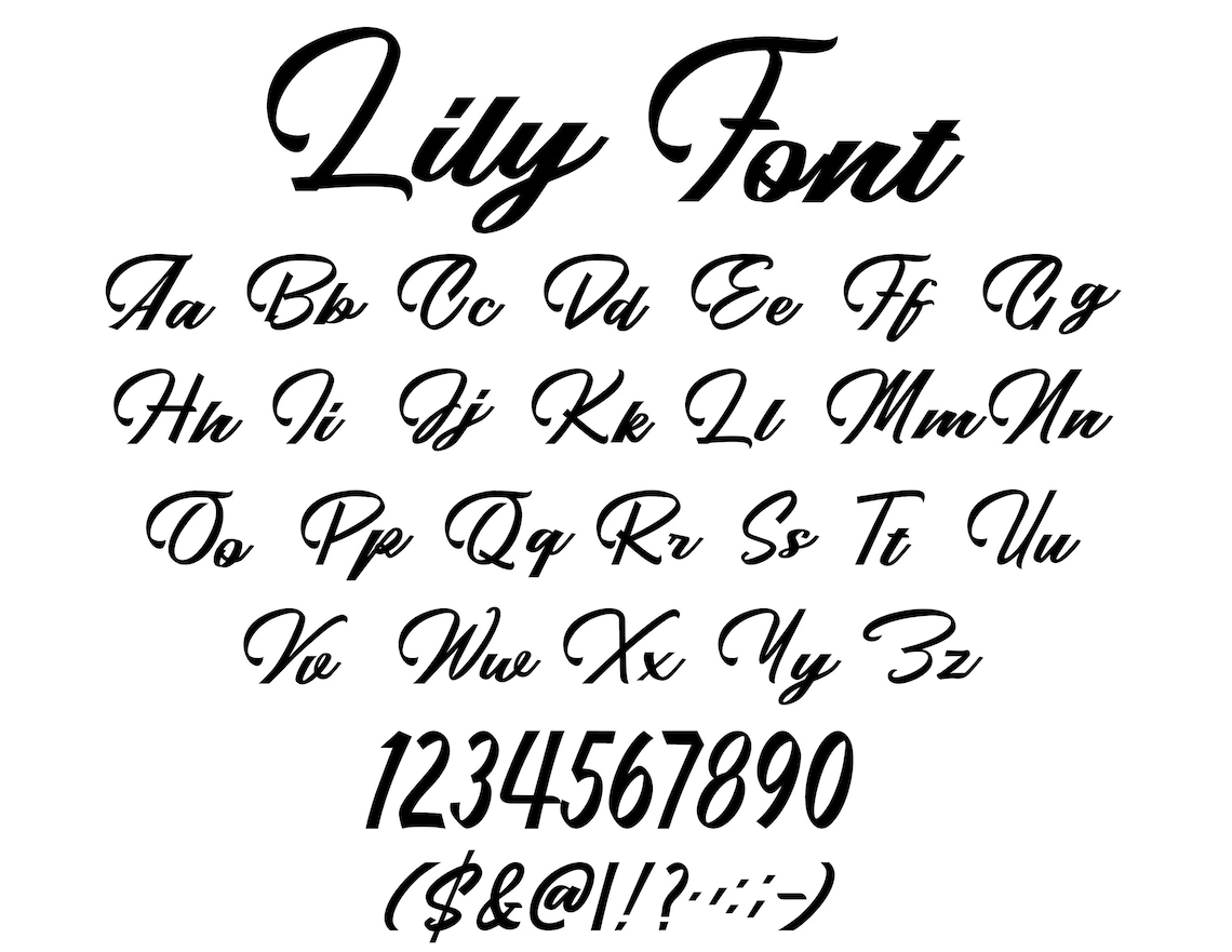 Lily Font SVG Handwritten Font SVG Cursive Font SVG - Etsy