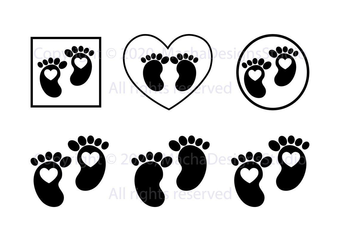 Baby Foot Bundle SVG Baby Foot SVG Baby Feet SVG Baby Svg - Etsy