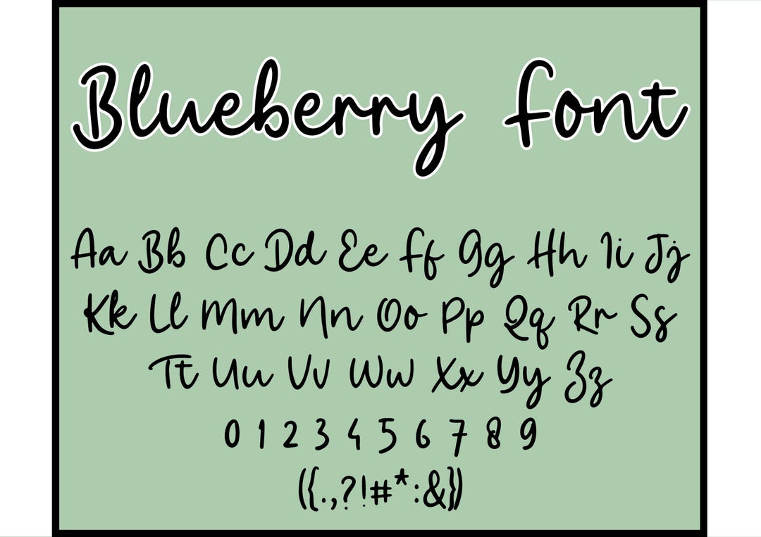 Blueberry Font, Blueberry TTF, Handwritten Font SVG, Cursive Font ...