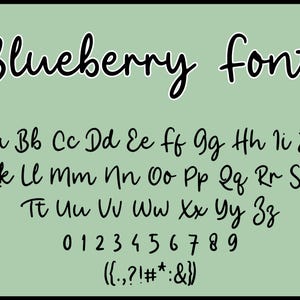 Blueberry Font, Blueberry TTF, Handwritten Font SVG, Cursive Font ...