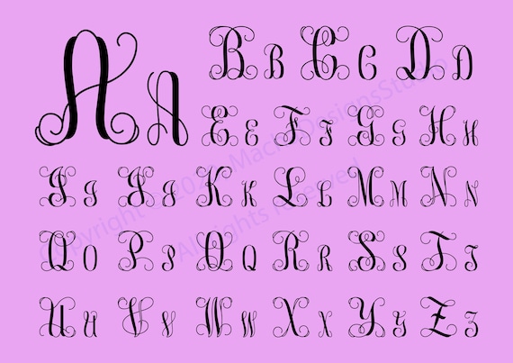 Vine Monogram Svg Vine Font SVG Vine Alphabet SVG Monogram | Etsy