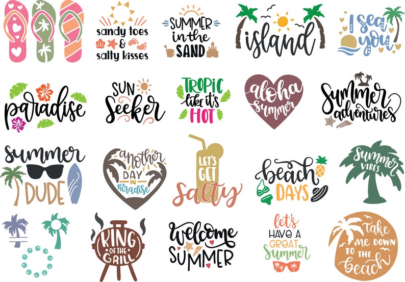 Summer SVG Bundle: Beach Vacation Cut Files (digital Download) - Etsy