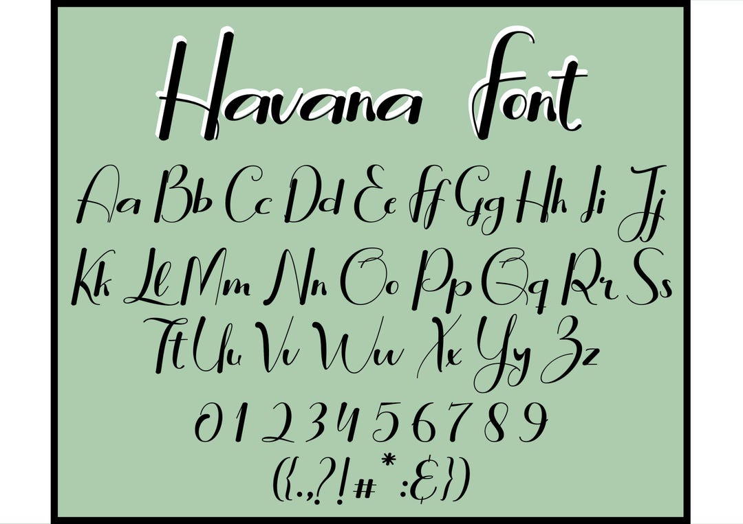 Havana Font: Modern Script Typeface (digital Download) - Etsy