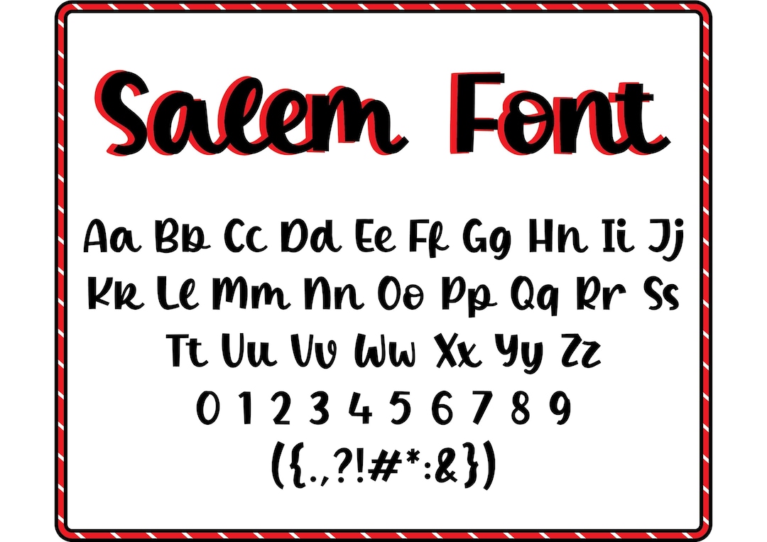Salem Font SVG, Cursive Font Ttf,elegant Font,script Font,fonts for ...