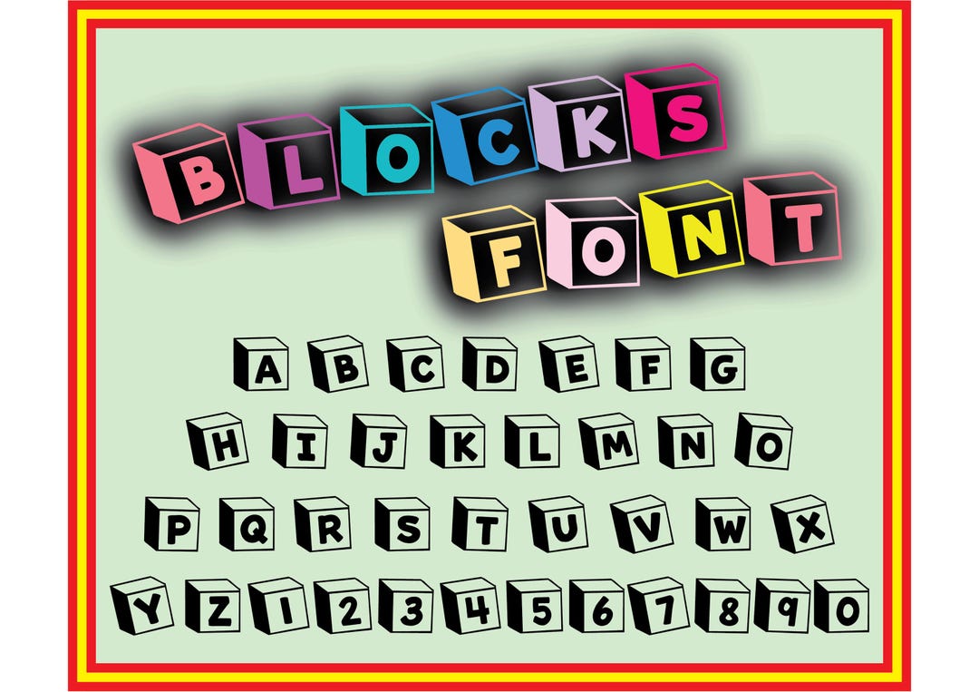 Blocks Font SVG, Font Svg, Blocks Cut Files, Svg Files for Cricut, Toy ...
