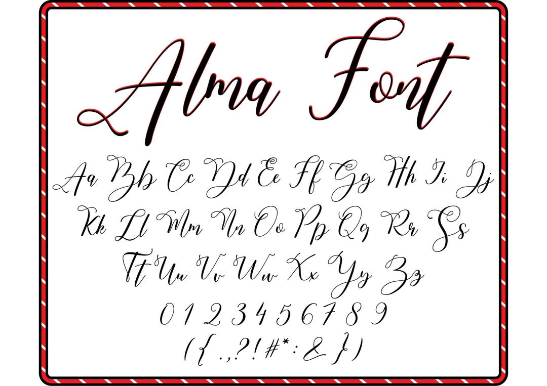 Buy Alma Font SVG, Handwritten Font PNG, Script Typeface TTF, Cute Font ...