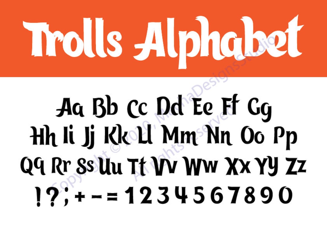 Trolls Font SVG Alphabet: Cricut & Silhouette (digital Download) - Etsy