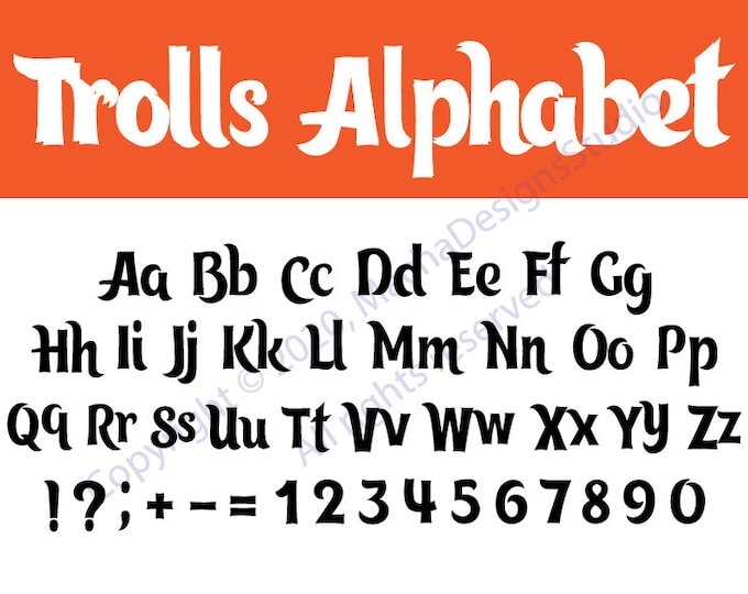 Trolls Font - Real Otf and Ttf to Install - Compatible PC and Mac - in ...