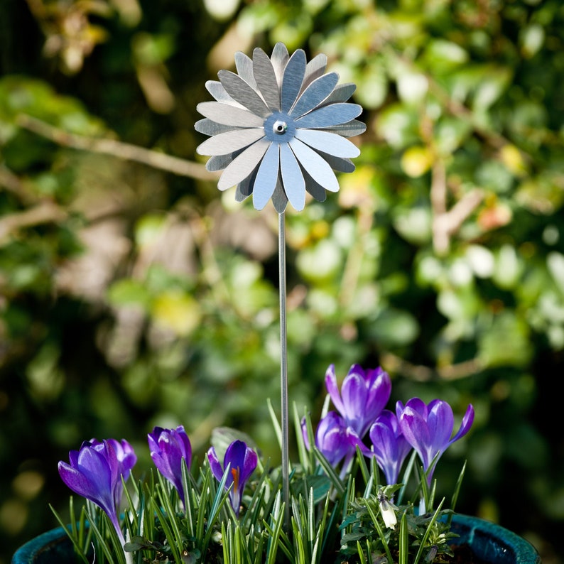 Daisy Stainless Steel Metal Flower Stem, Silver Flower, Garden Ornament ...
