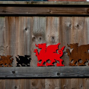 CYMRU Welsh Dragon Small Rusty Metal Garden Art Decor - Etsy UK