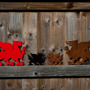 CYMRU Welsh Dragon Small Rusty Metal Garden Art Decor - Etsy UK