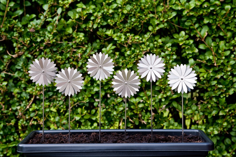 Daisy Stainless Steel Metal Flower Stem Silver Flower Garden | Etsy