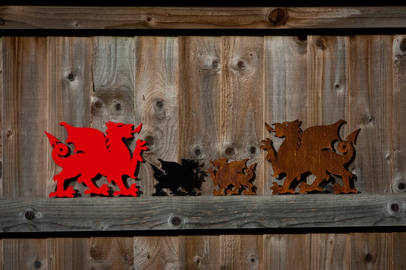 CYMRU Welsh Dragon Large Rusty Metal Garden Art Exterior | Etsy