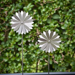 Daisy Stainless Steel Metal Flower Stem, Silver Flower, Garden Ornament ...