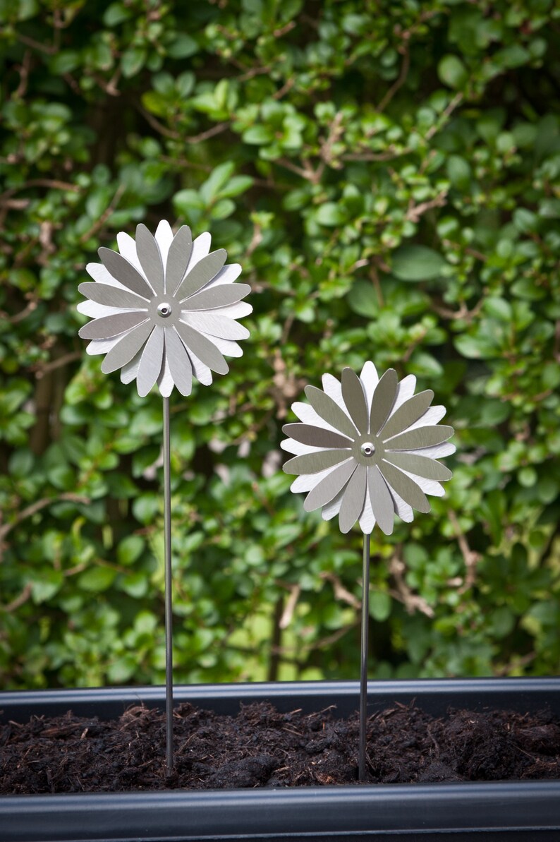 Daisy Stainless Steel Metal Flower Stem Silver Flower Garden | Etsy