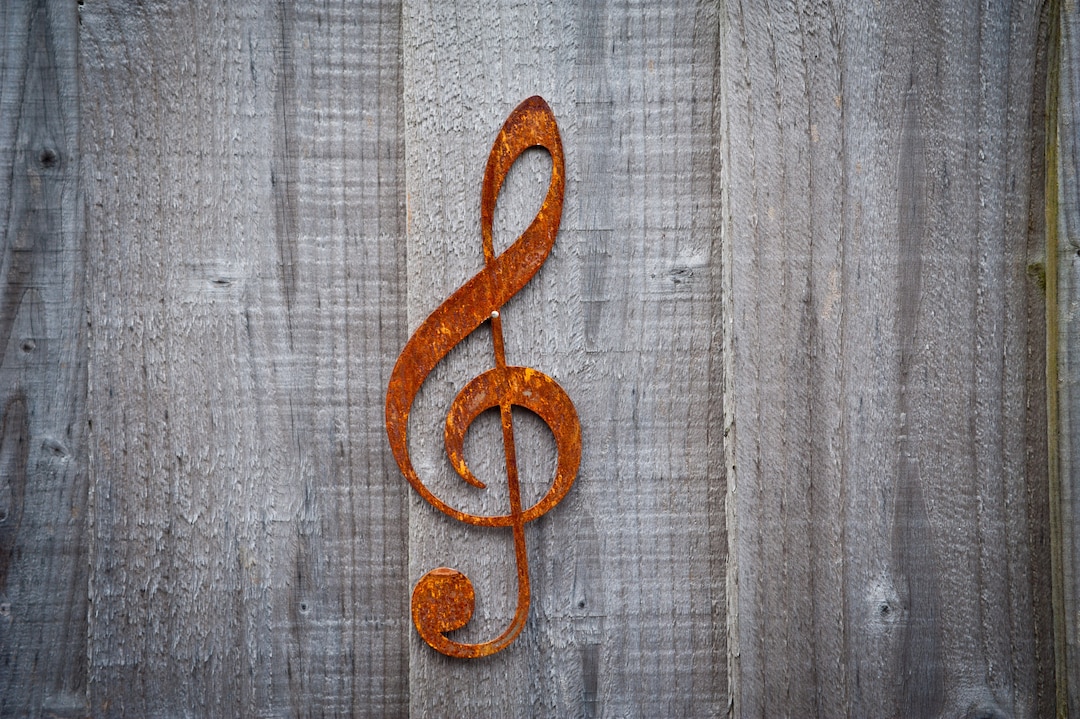 Treble Clef Metal Wall Art, Musical Rusty Garden Art, Fence Decoration ...
