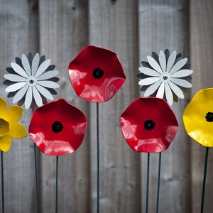 Daisy Stainless Steel Metal Flower Stem, Silver Flower, Garden Ornament ...