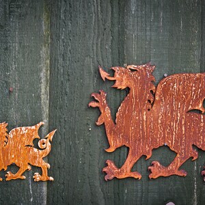 CYMRU Welsh Dragon Small Rusty Metal Garden Art Decor - Etsy UK