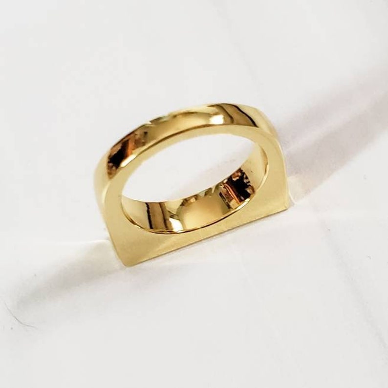 Flat Top Sterling Silver Ring Blank: 18k Gold Plated, Stamping ...