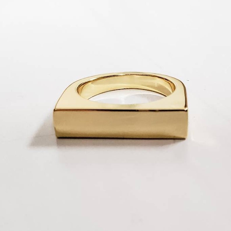Flat Top Sterling Silver Ring Blank: 18k Gold Plated, Stamping ...