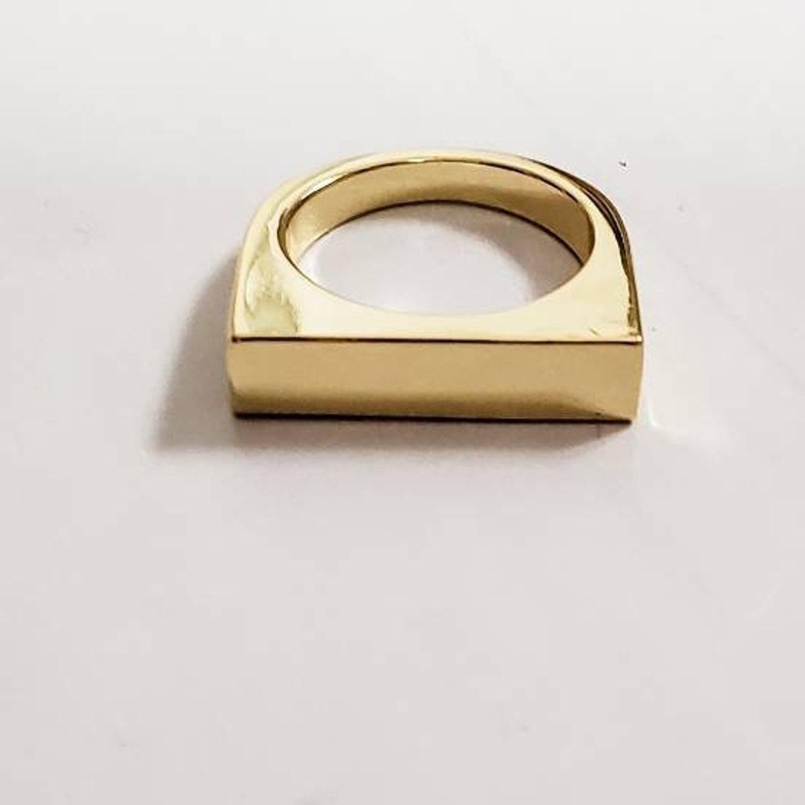Flat Top Sterling Silver Ring Blank: 18k Gold Plated, Stamping ...